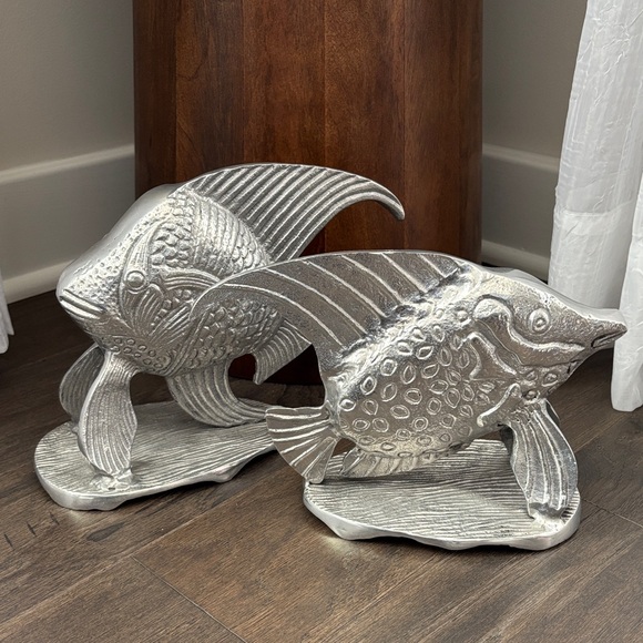 Accents | Aluminum Angel Fish Set Of Two Heavyweightdetailed Scales And ...